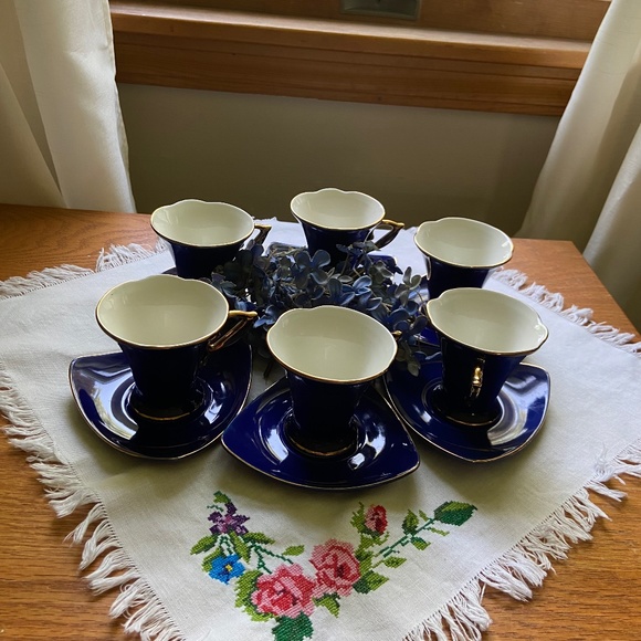 Classic Tea Coffee Company | Dining | Vintage Cobalt Blue Demitasse Tea ...